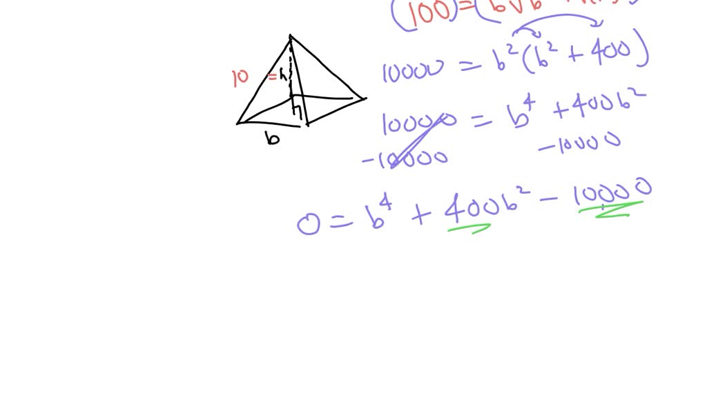 SOLVED: The surface area of the right square pyramid in the figure ...