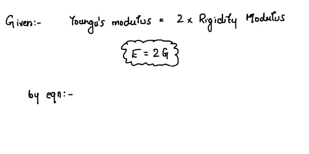 SOLVED: If the modulus of elasticity and modulus of rigidity are known ...