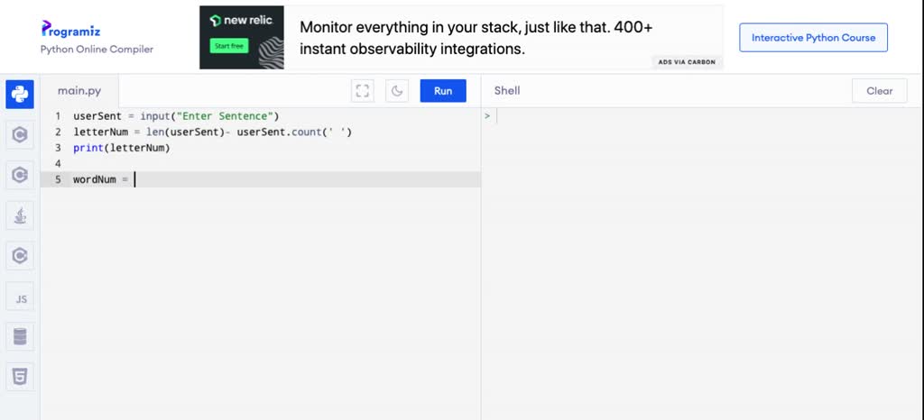 Solved Python Problem Given A Sentence As Input Calculate And Output The Average Word Length