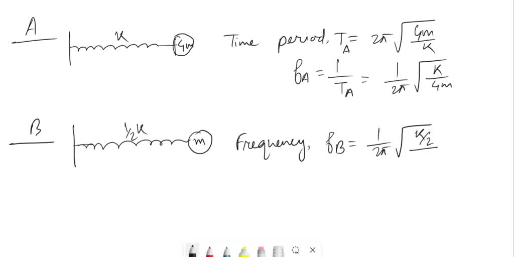 SOLVED: Four mass-spring systems have mass (m) and spring constants (k ...