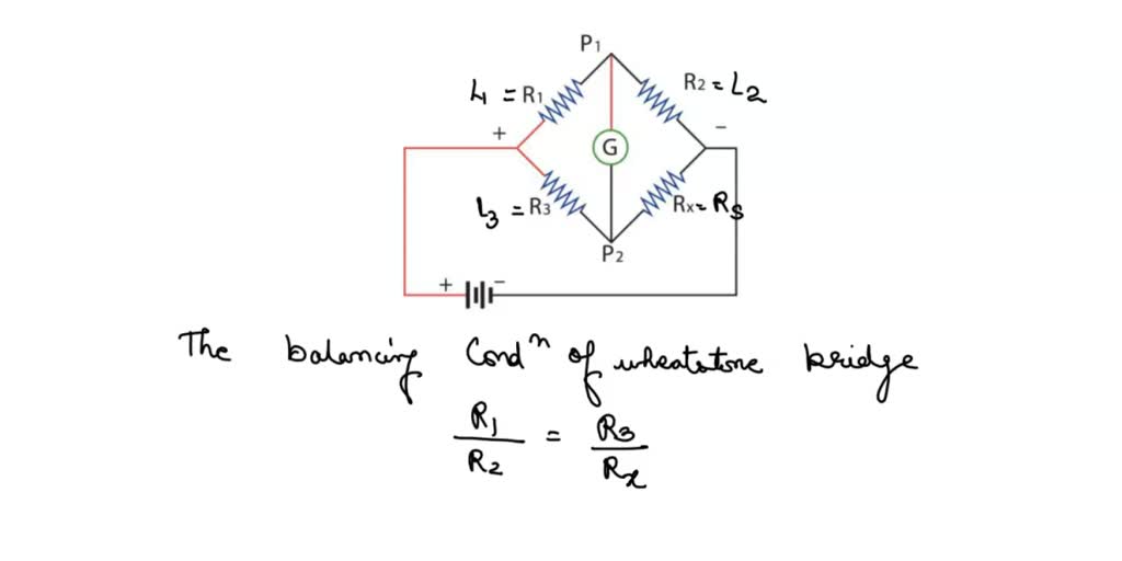 SOLVED: The balance condition of a Wheatstone bridge depends on the: A ...