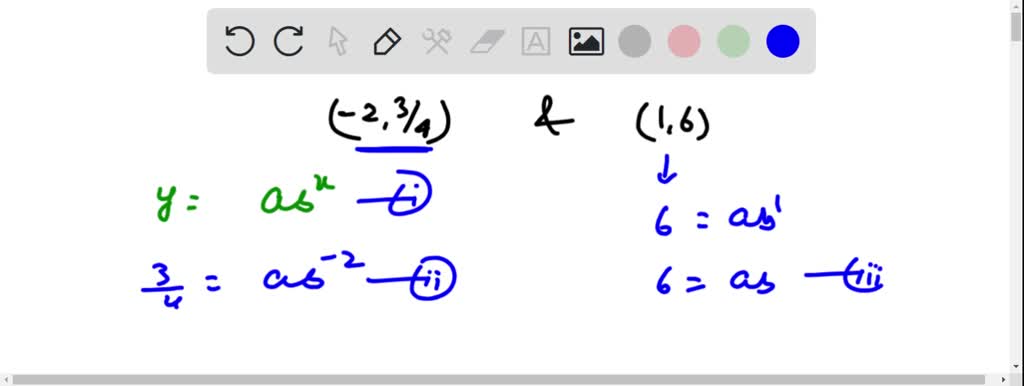 SOLVED: Find the formula for a exponential function that passes through ...