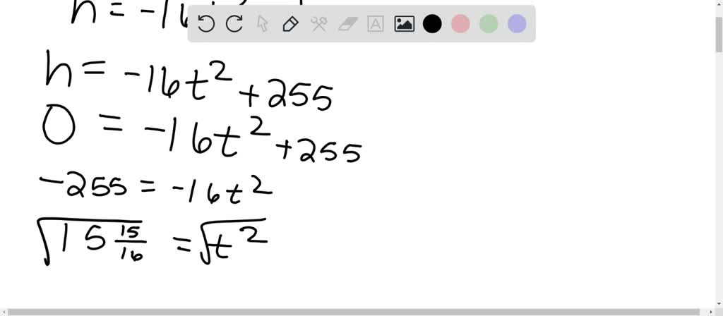 SOLVED:The height h (in feet) of an object t seconds after it is dropped can be modeled by the ...