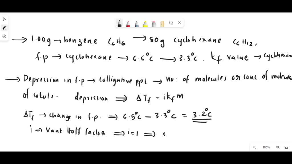 SOLVED: By adding 1.00 g of benzene C6H6 to 80.00 g of cyclohexane ...