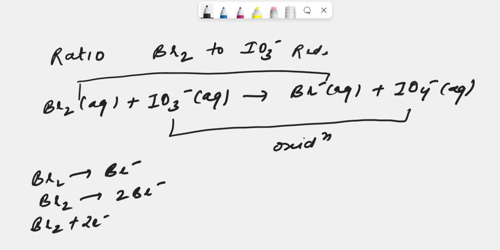SOLVED: The balanced redox equation for the reaction between bromine ...