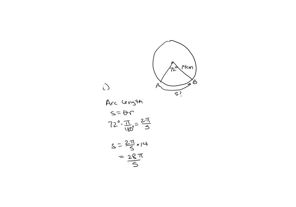 SOLVED: Example 11 The diagram below shows a circle. centre and radius 14 cm The shaded region 0 ...