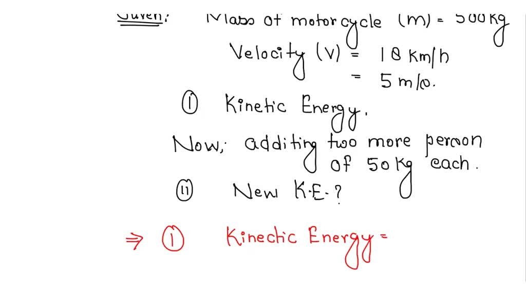 SOLVED: Motercycle is having a mass and moving velocity of 500kg and ...