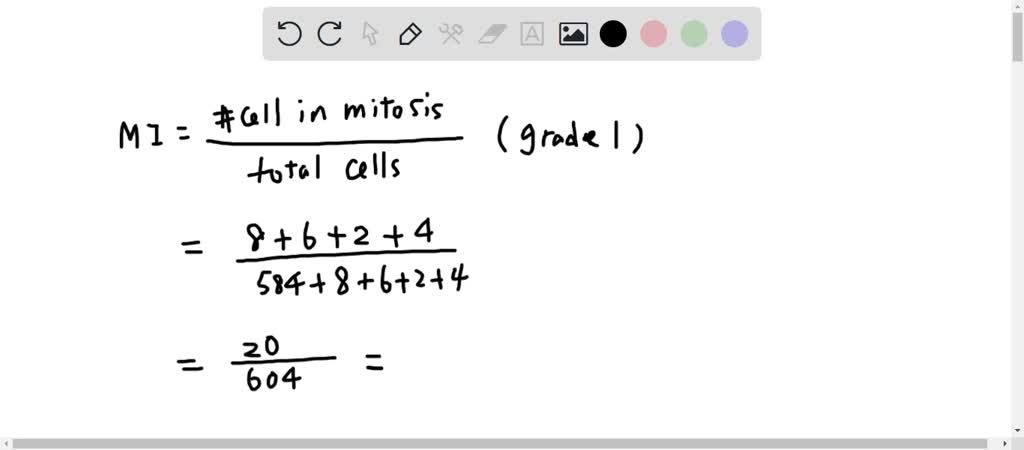 SOLVED: 'The data set below represents a single specimen to illustrate how mitotic index can be ...