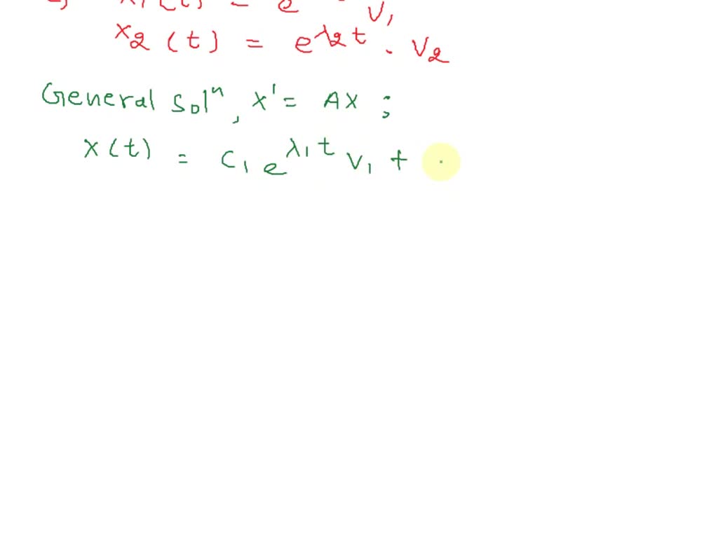 Solved Problem 2 Consider The Linear System Of Diff Eq Where A Is A Parameter Adetermine The