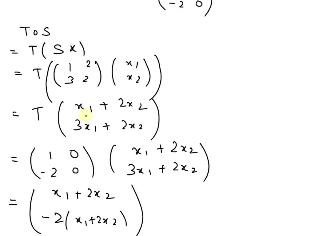 Solved Point Let S Be A Linear Transformation From R2 To R2 With