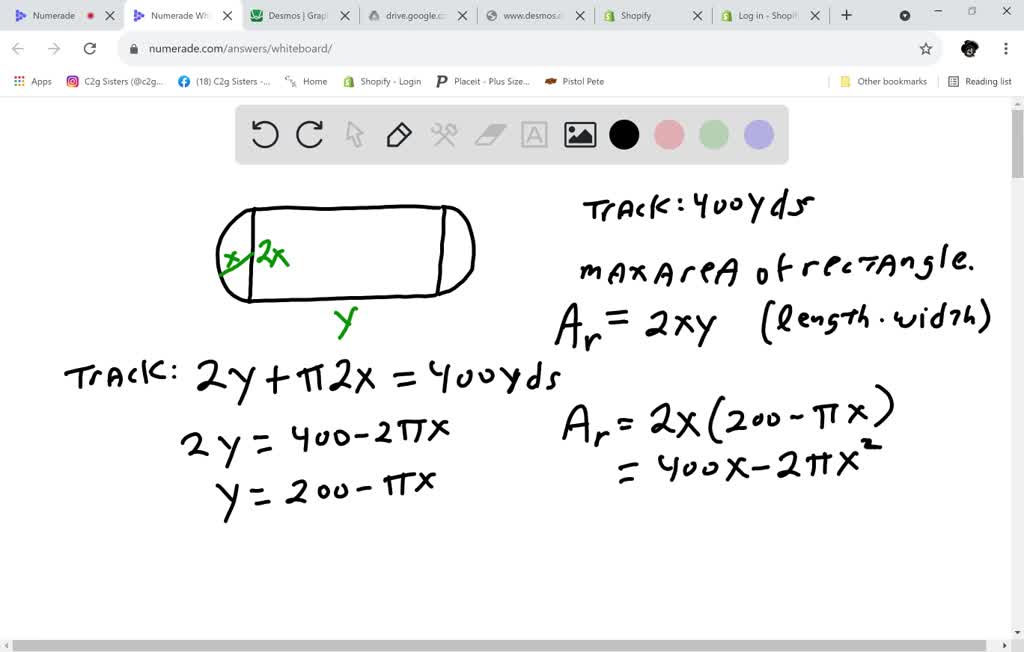 SOLVED: A track and field area is to be constructed in the shape of a ...