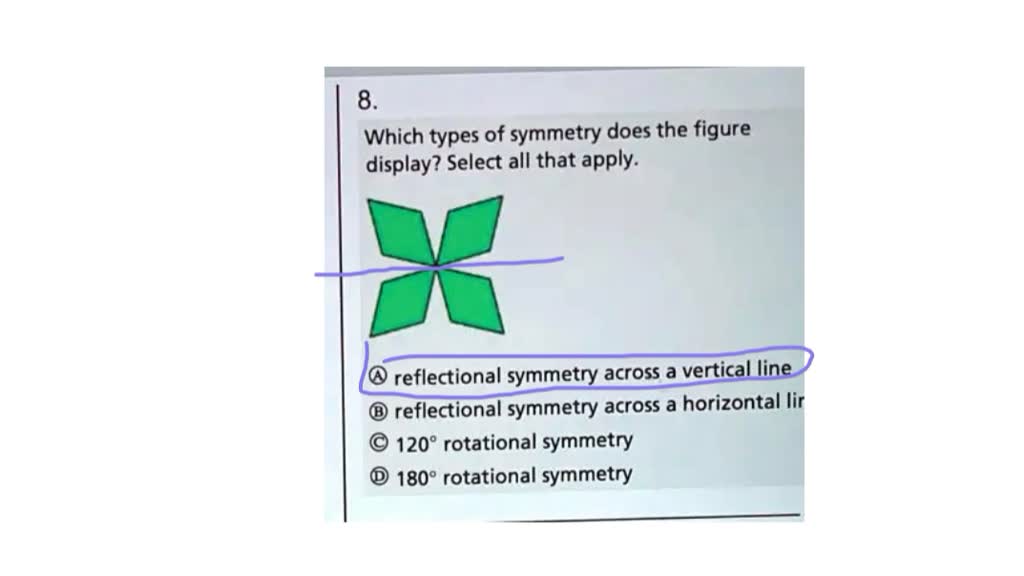 SOLVED: Which types of symmetry does the figure display? Select all ...
