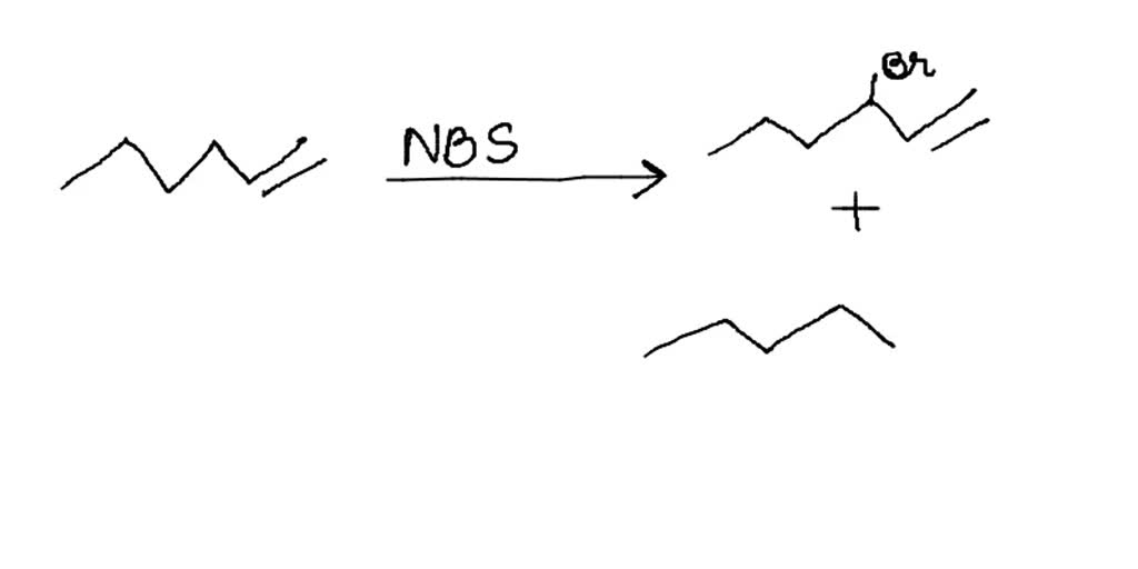 Reaction of hex-1-ene with NBS (N-bromosuccinimide) forms two isomeric ...
