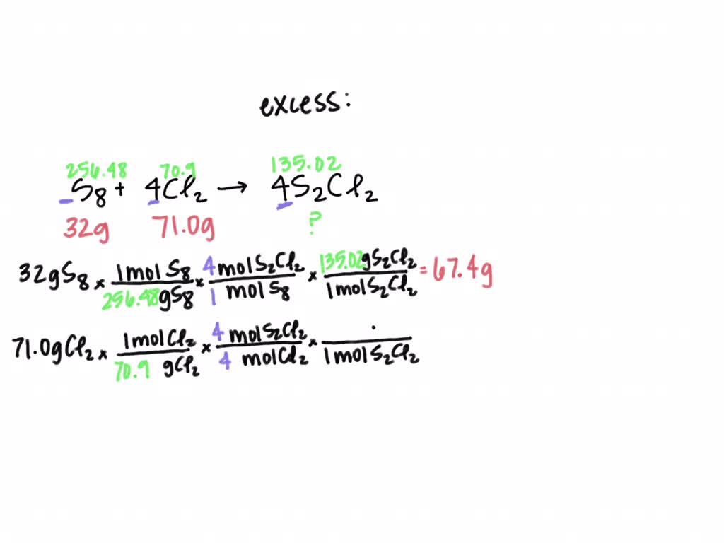 SOLVED: Disulfur dichloride, S2Cl2 is used to vulcanize rubber. It can ...