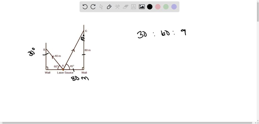 SOLVED: 'A source of laser light sends rays AB and AC toward two opposite walls of a hall. The ...