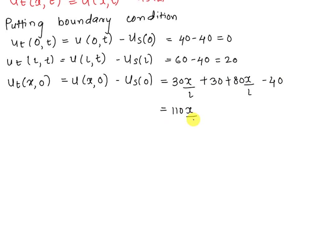SOLVED: The steady state temperature of a rod of length l whose ends ...