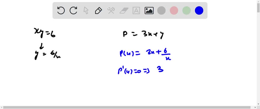 SOLVED: Find positive numbers X and y satisfying the equation xy = 6 ...