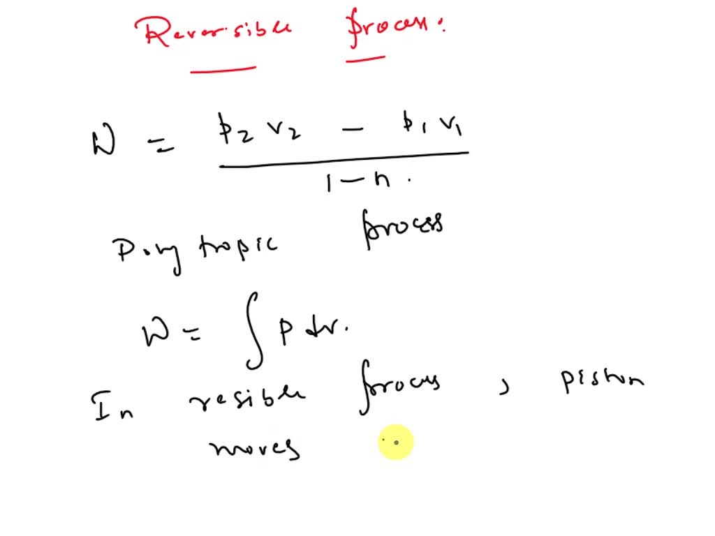 SOLVED: Is the expression for work of a polytropic process 1-n ...