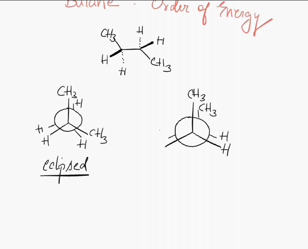 SOLVED: Arrange the following conformers of butane in order of energy; lowest to highest: 21) (3 ...