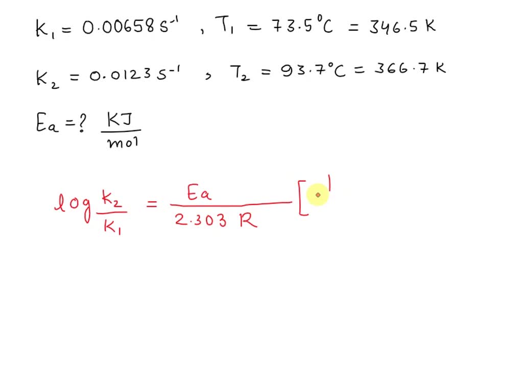 SOLVED: A reaction has the following rate constants measured at different temperatures ...