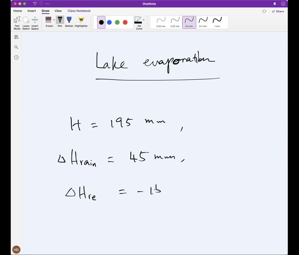 SOLVED: 'class A pan was set up adjacent t0 a lake: The depth of water ...