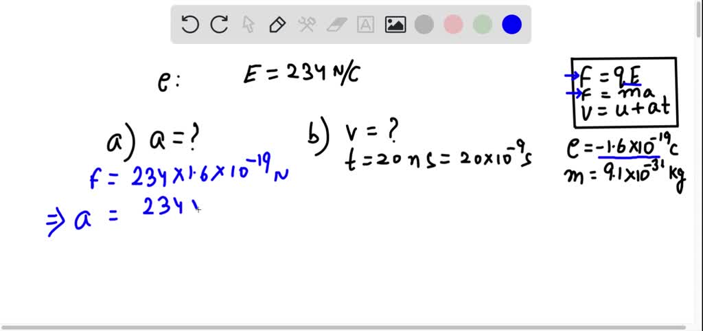 SOLVED: An electron is accelerated by a constant electric field of ...