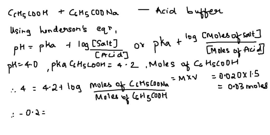 SOLVED: You are asked to prepare a pH=4.00 buffer starting from 1.60 L ...