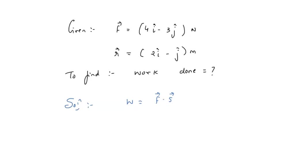 SOLVED: A force F? =(5i^+3j^) Nis applied over a particle which displaces it from its original ...
