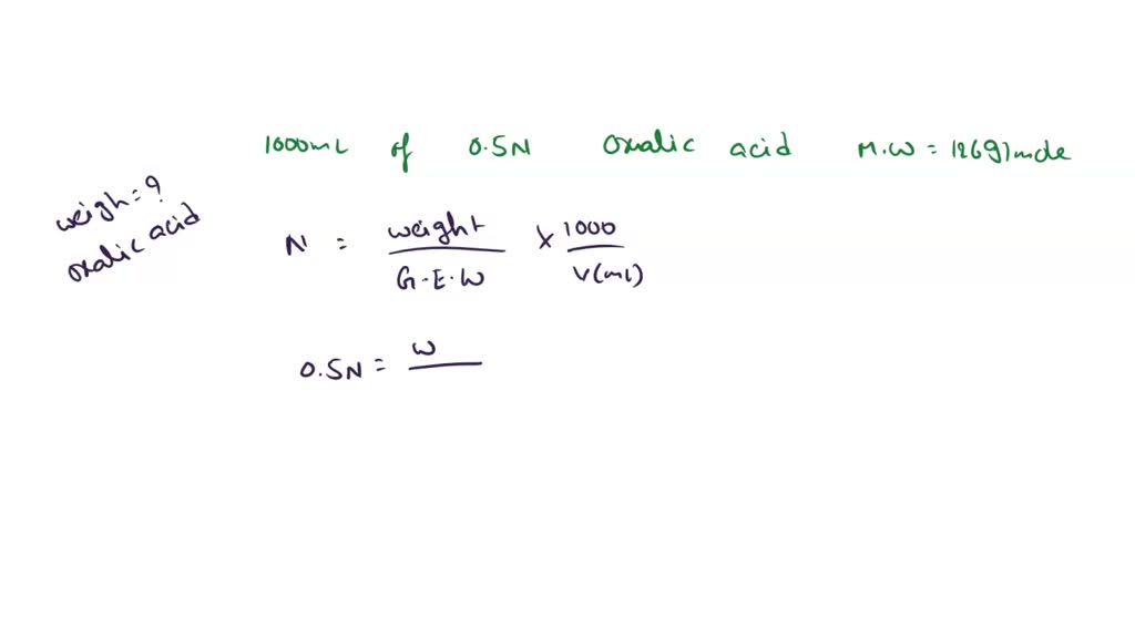 SOLVED The Molecular Weight MW Of Oxalic Acid Is 126 G mol What solved-the-molecular-weight-mw-of-oxalic-acid-is-126-g-mol-what