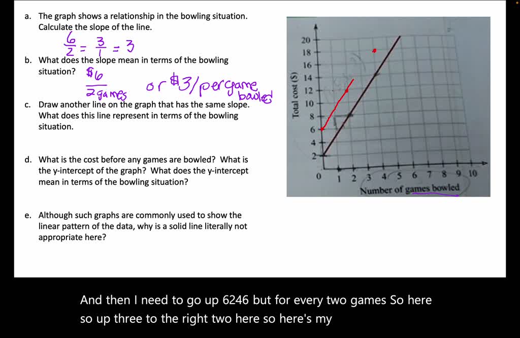 SOLVED: The graph shows the relationship in a bowling situation ...