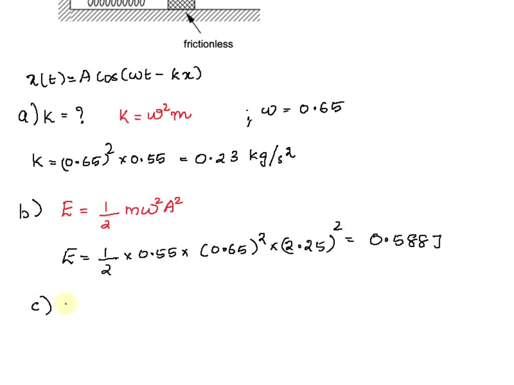 SOLVED: PROBLEM I: A 0.55 kg object attached to a horizontal spring undergoes oscillatory motion ...