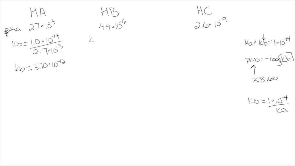 SOLVED: A student is asked to prepare a buffer solution at pH = 8.60 using one of the following ...