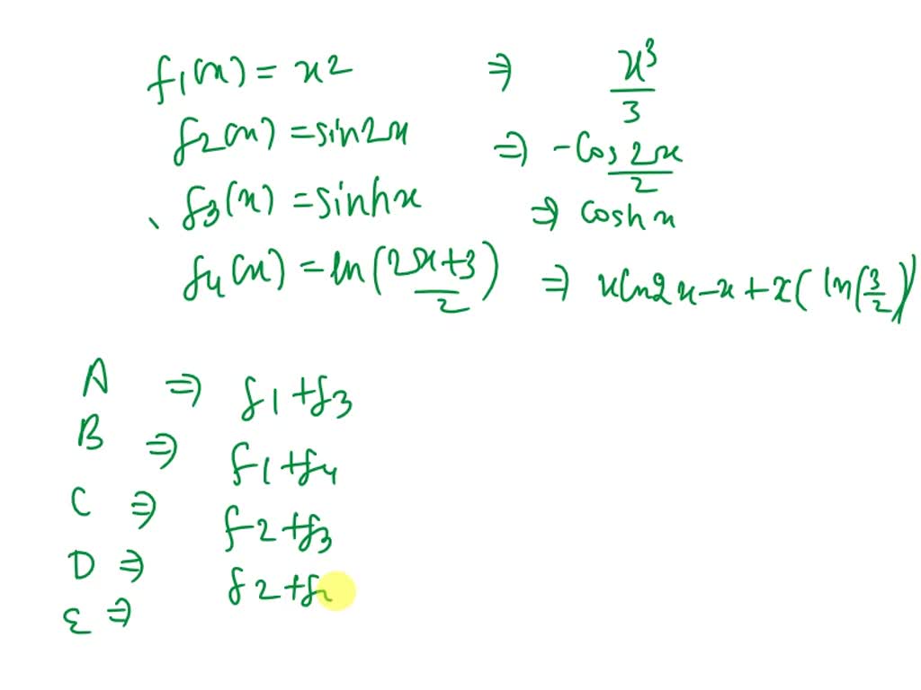 SOLVED: Given the following, solve the areas below using integrals. Functions: f1(x)=x^2 f2(x ...
