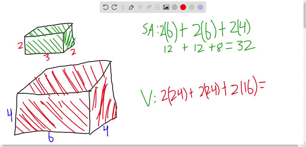 SOLVED: More on scale factor, area, and volume: A larger prism is ...