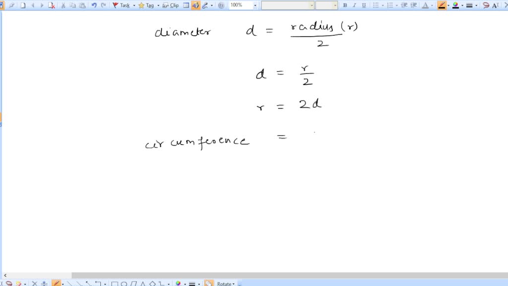 SOLVED: The formula for the circumference of a circle with diameter d ...