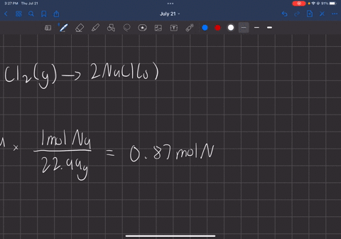 Question 4 (1 point) 2Na(s) + Cl2(g) –> 2NaCl(s) molar...