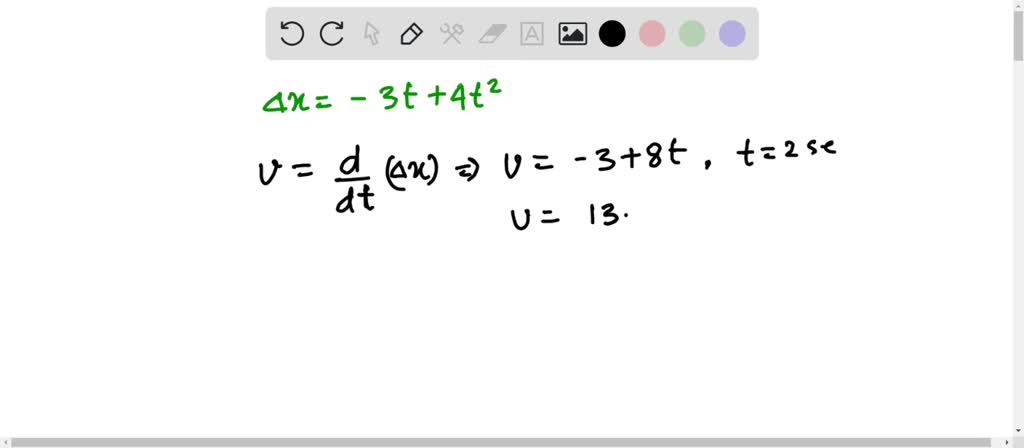 SOLVED: If the displacement of an object is given in SI units by x ...