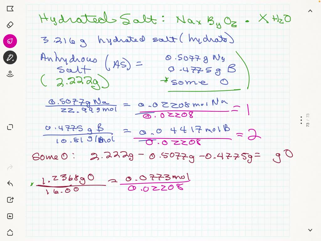 SOLVED: Some salts have water of hydration and are called hydrated ...