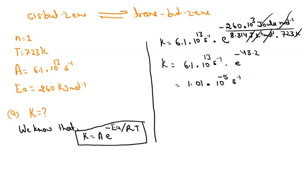 Solved The First Order Isomerization Of Cis But 2 Ene To Trans But 2