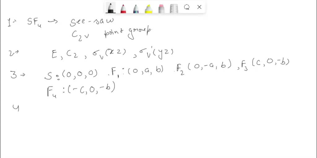 SOLVED: The molecule SF4 has "see-saw" geometry. Generate the reducible ...