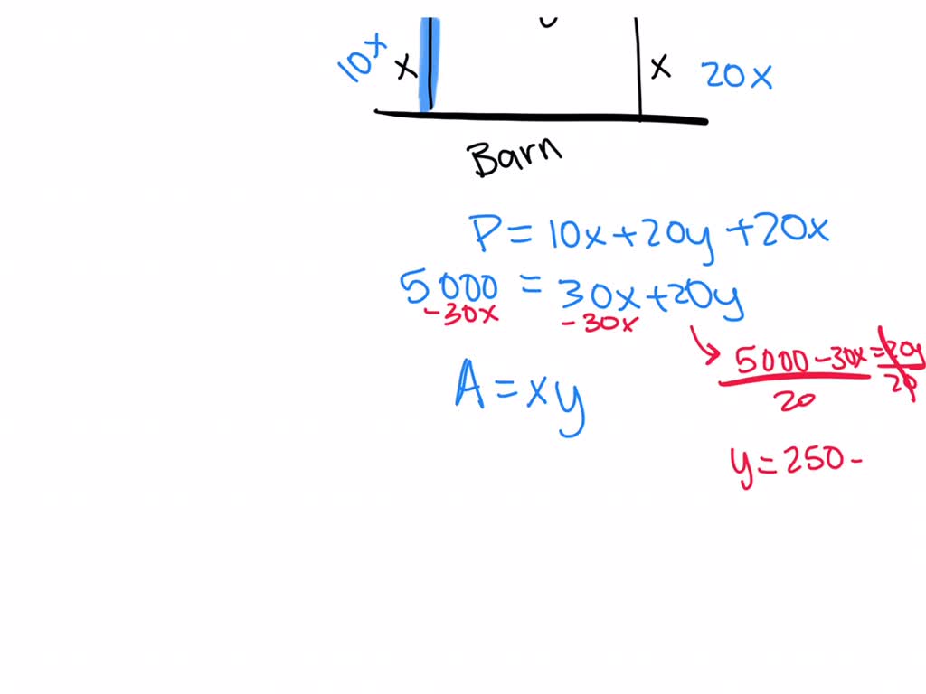 SOLVED: A farmer wants to fence in a rectangular plot of land adjacent to the north wall of his ...