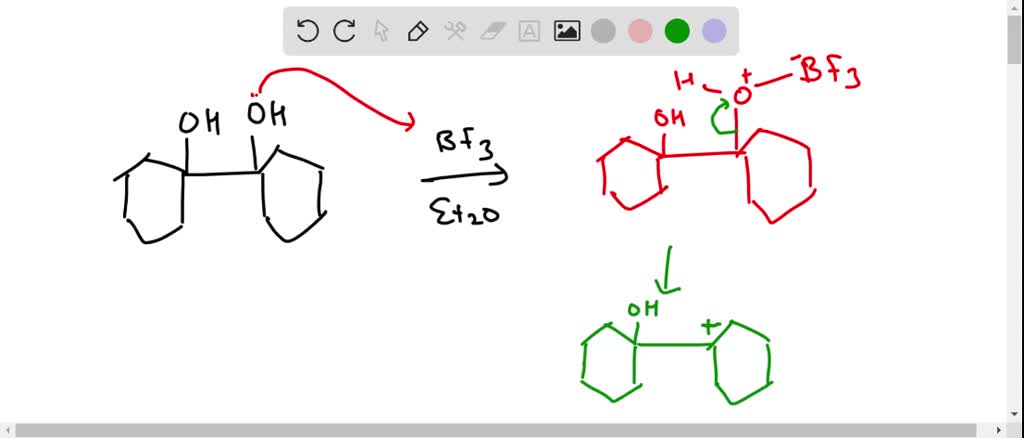 SOLVED: BF3 EtzO This reaction takes place via a pinacol. Draw curved ...