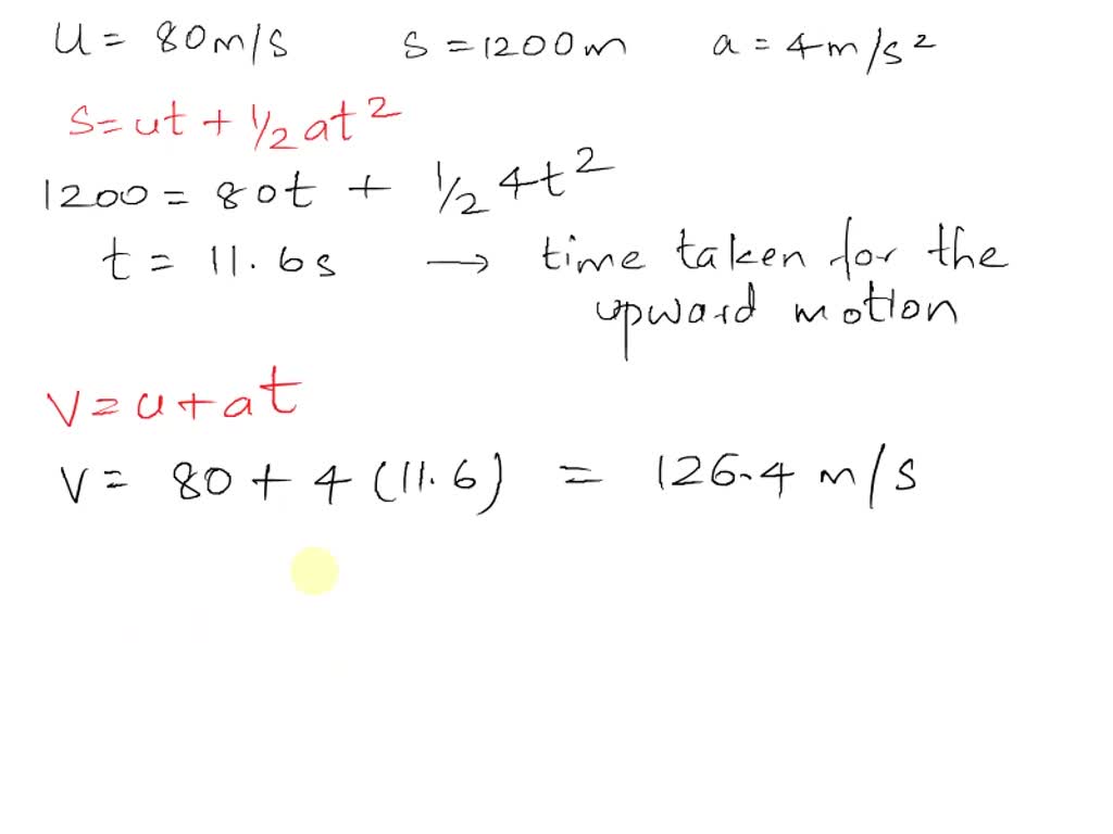 SOLVED: A rocket is fired vertically upward with an initial velocity of 80 m/s at the ground ...