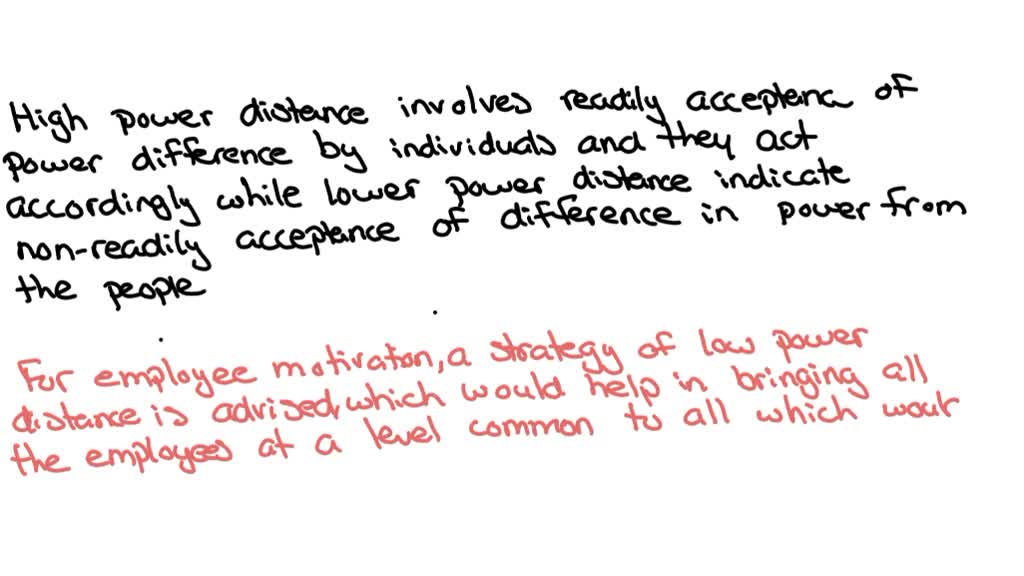 SOLVED: How might the social value of low versus high power distance ...
