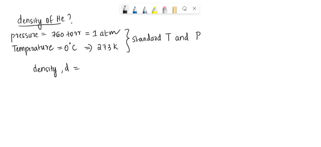 SOLVED: What is the density of He(g) at STP (standard temperature and ...