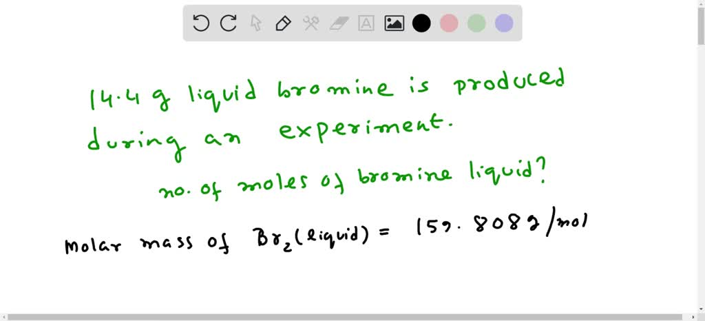 SOLVED: A chemist measures the amount of bromine liquid produced during an experiment. She finds ...