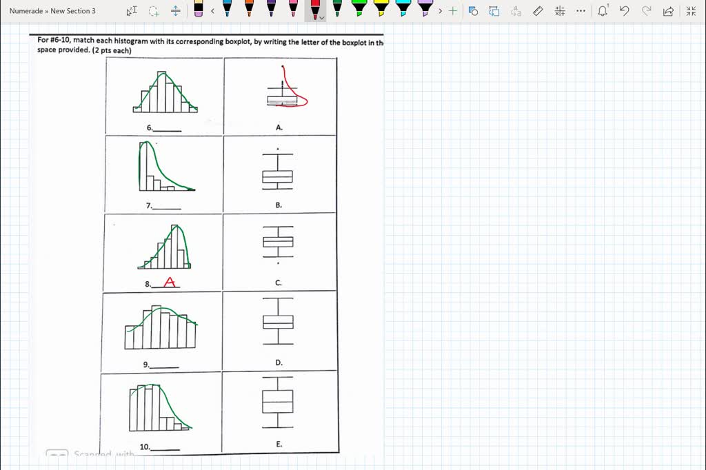 SOLVED: [Histograms] [6 points] (4pts) Match the histograms with their ...