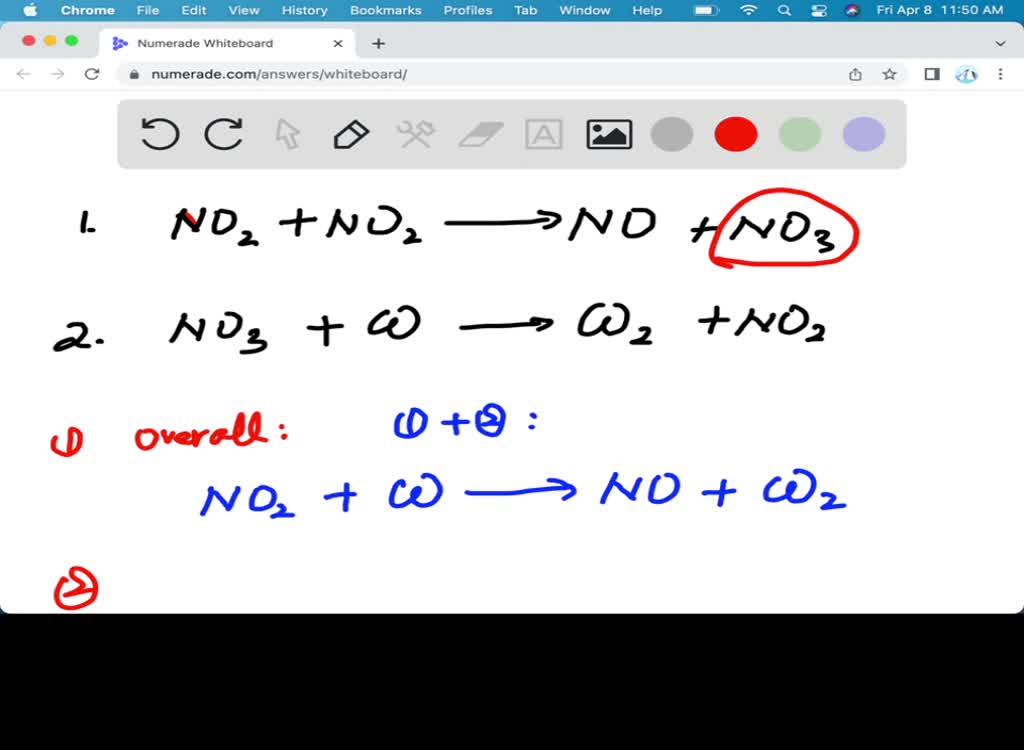 SOLVED: For the following proposed mechanism determine the overall reaction, determine the ...