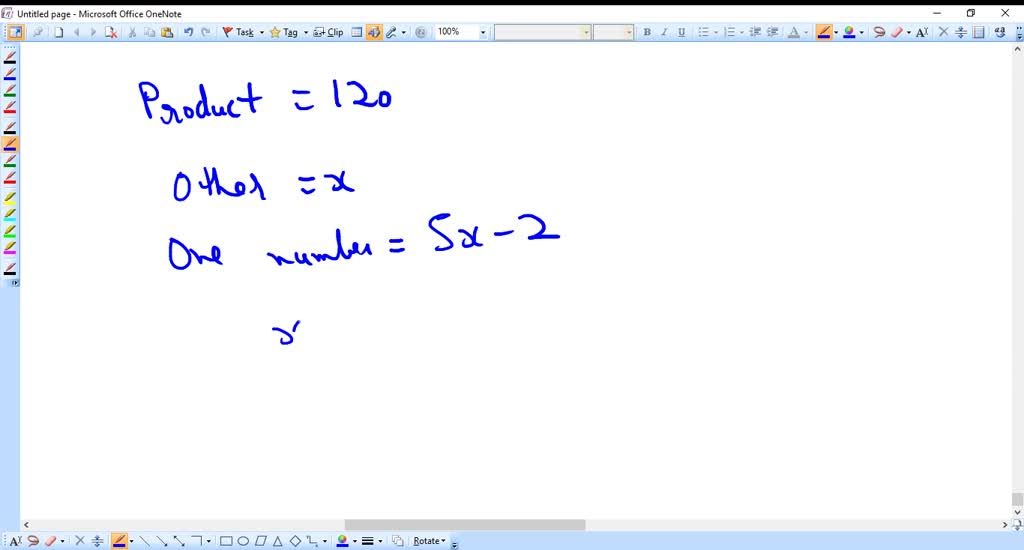SOLVED: The product of two positive integers is 120. One number is 2 ...