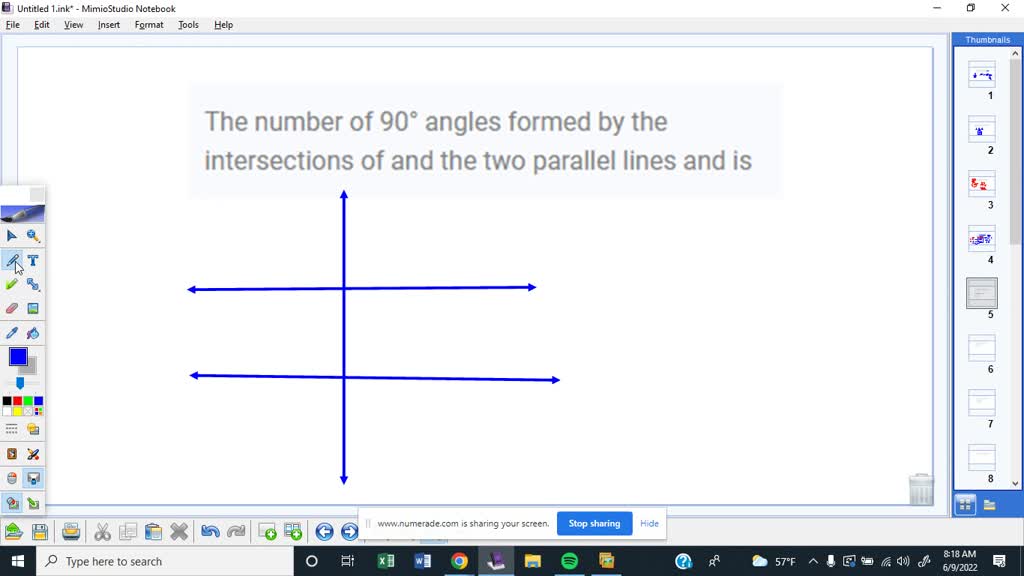 SOLVED: The number of 90° angles formed by the intersections of and the ...